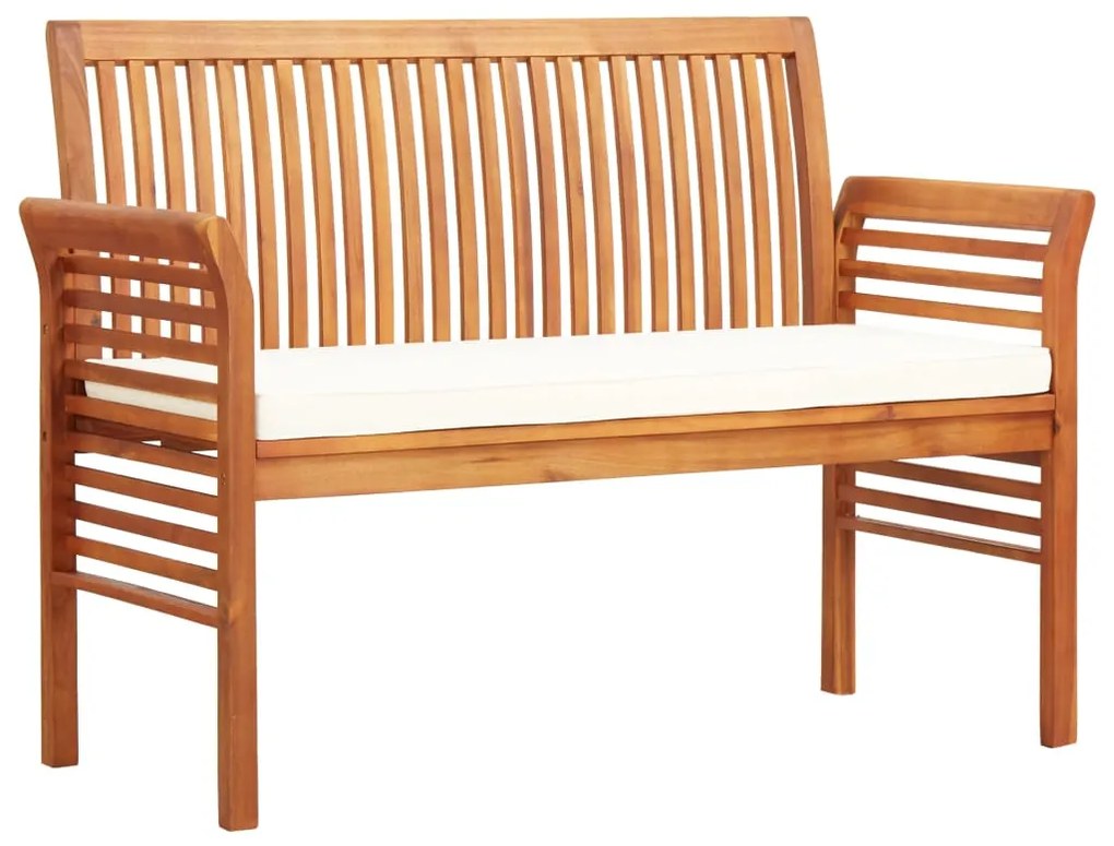 45967 vidaXL 2místná zahradní lavice s poduškou 120cm masivní akáciové dřevo