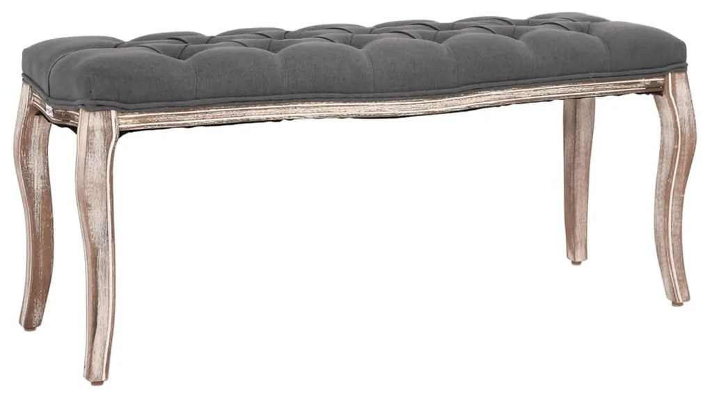 Lavice se lněným čalouněním 110 x 38 x 48 cm tmavě šedá 245360