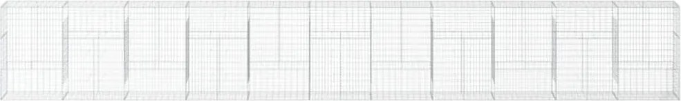 Gabionový koš s víkem 1 100 x 50 x 150 cm pozinkované železo 3295164