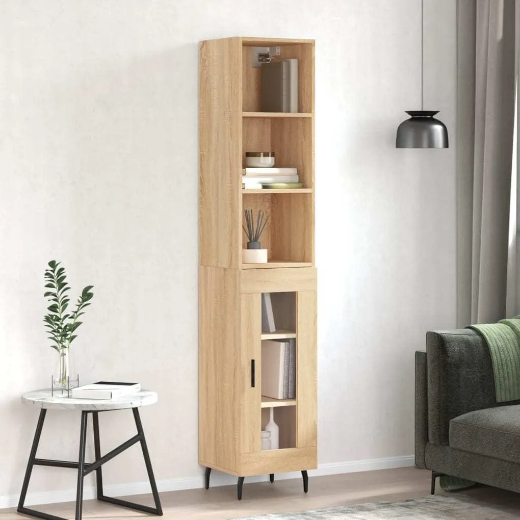 vidaXL Skříň highboard 34,5 x 34 x 180 cm kompozitní dřevo [3189915] Barva: Bílá