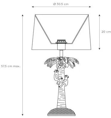 Lucide 10505/81/02 - Stolní lampa COCONUT 1xE27/60W/230V zlatá/zelená