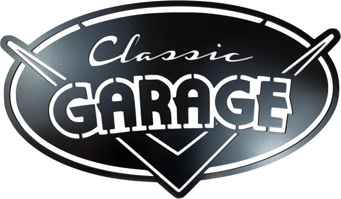 Dřevěná dekorace Classic garage černá
