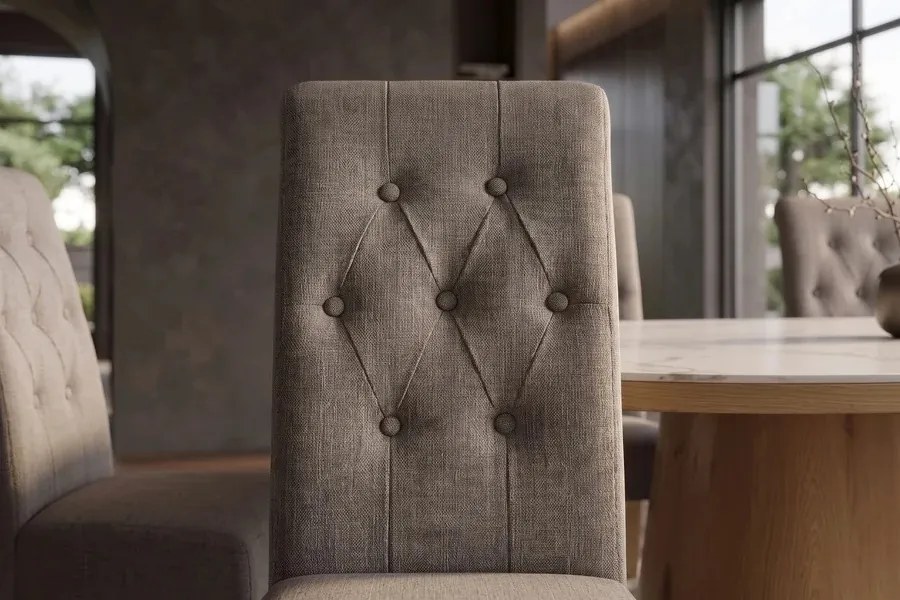 Designová jídelní židle Eileithya taupe / dub