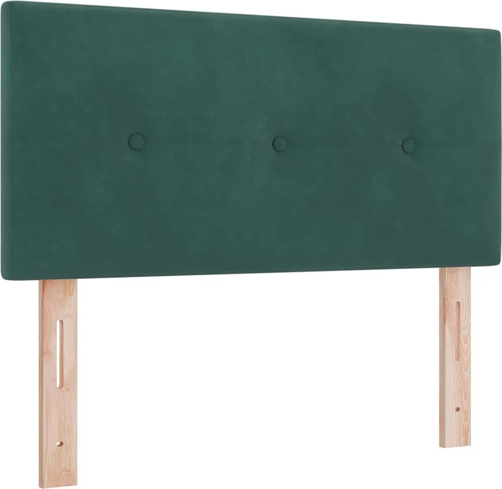 Postel s boxspringem s čelo Tmavě zelená 190 x 90 cm samet 3341447