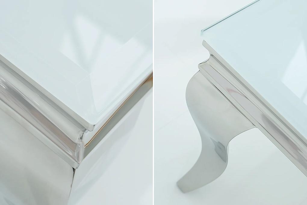 Modern Baroque Period  Konferenční stolek Royal, 100 cm, bílý, stříbrný