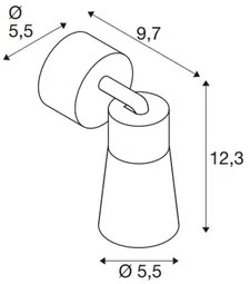 SLV 1008289 Puri 2.0 Cone, černozlaté nástěnné/stropní svítidlo 1xGU10 s kulatou základnou, výška 14,8cm