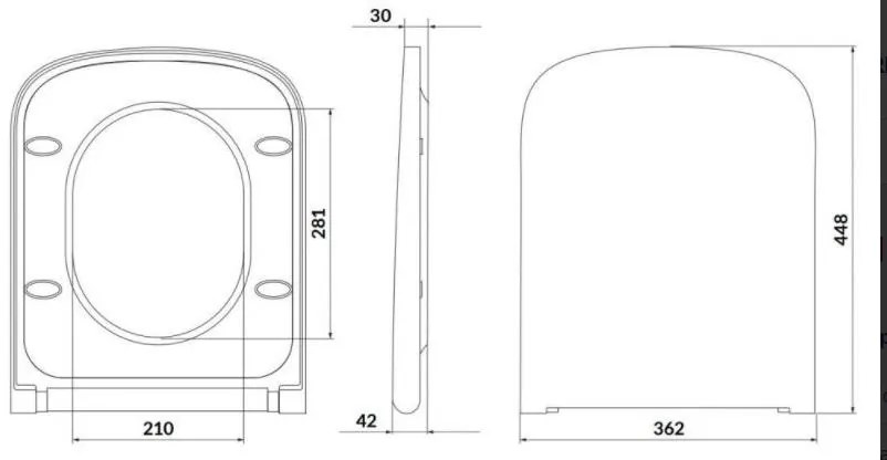 Cersanit Larga square Clean On, závěsná wc mísa 3/5 l + sedátko s pomalým zavíráním z duroplastu, bílá, S701-473