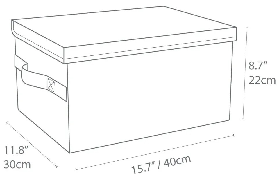 Modrý látkový úložný box s víkem 40x30x22 cm Soft Storage – Bigso