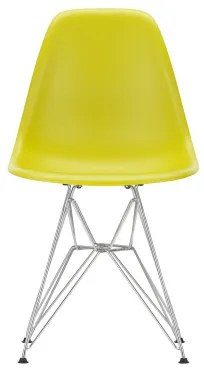 Eames Plastic Chair DSR chrom hořčicová bílé na tvrdou podlahu Vitra