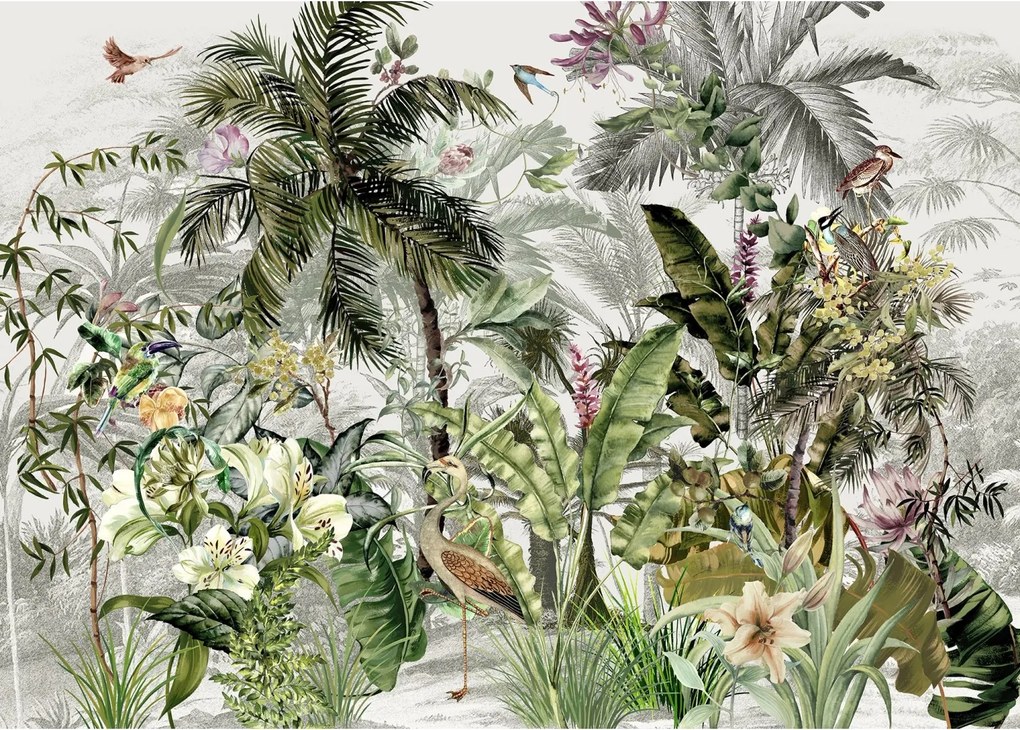 Komar Vliesová fototapeta Birds in the Jungle 250 x 350 cm