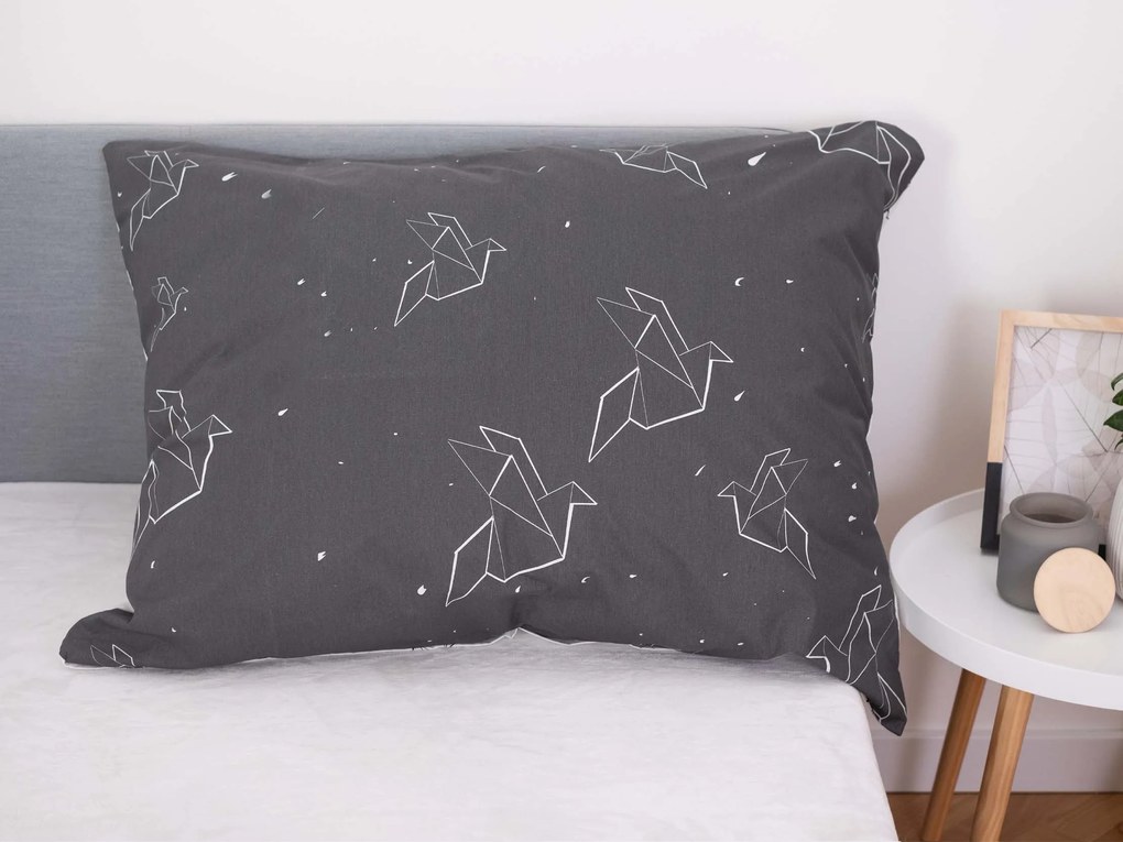 MK Lůžkoviny Bavlněný povlak na polštář Renforcé 70 x 90 cm - Birds origami