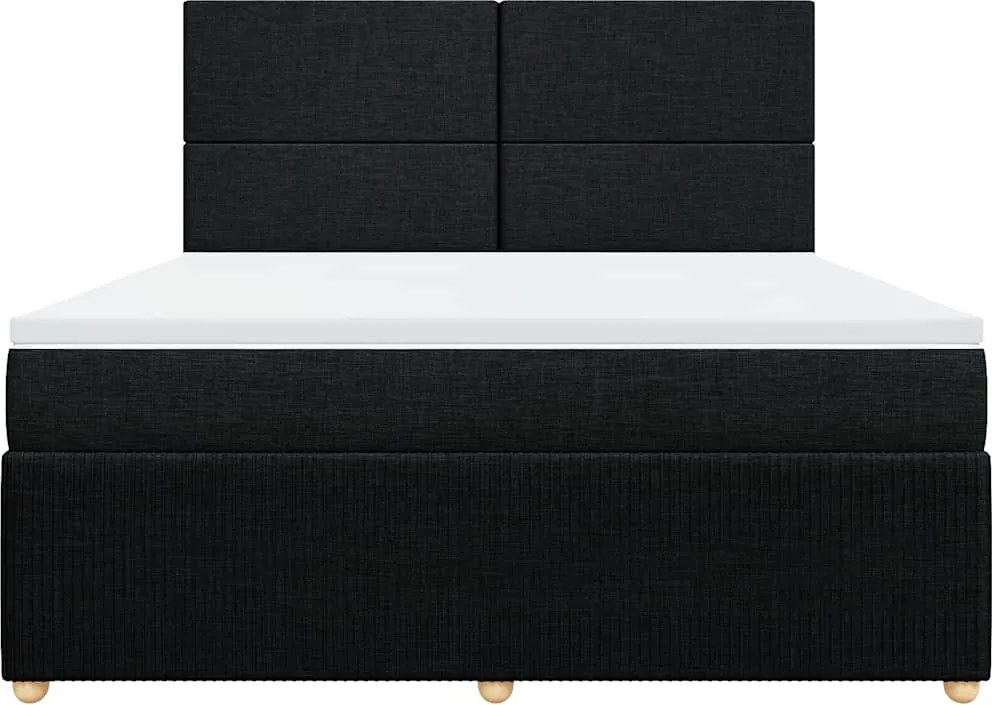 Box spring postel s matrací černá 180x200 cm textil 3292130