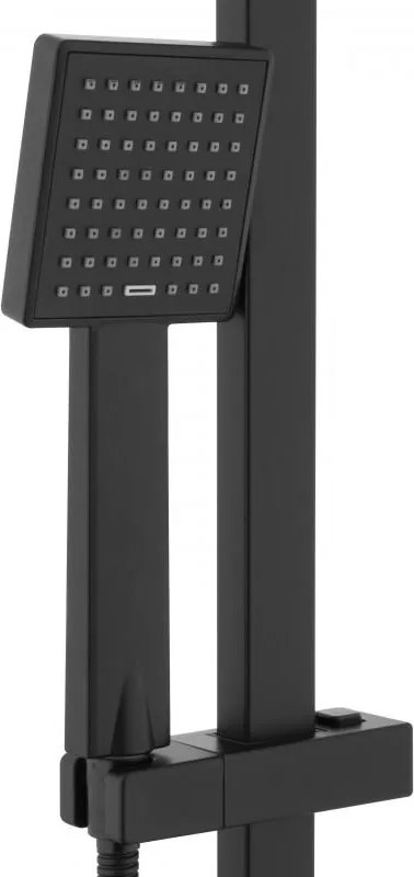 Erga Goba, sprchová souprava s termostatickou baterií a dešťovou hlavicí 30x30 cm, černá matná, ERG-YKA-BP.GOBA-THERM-30-BLK