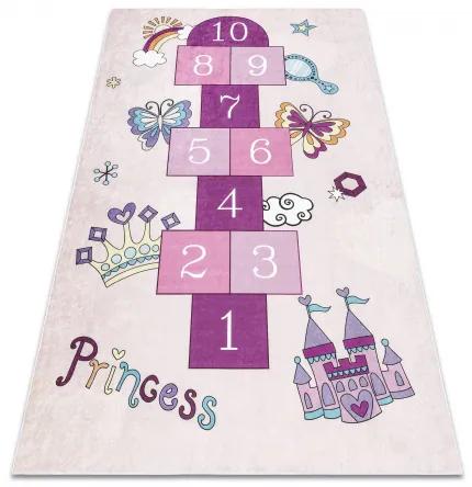 Dywany Luszczow Dětský kusový koberec BAMBINO 2285 pratelný poskok, čísla, protiskluz, růžový Rozměr koberce: 140 x 190 cm