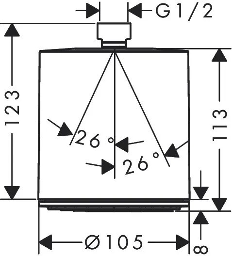 Hansgrohe Pulsify S, hlavová sprcha 105 1jet EcoSmart+, chromová, HAN-24132000