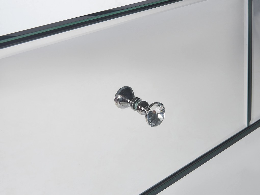 Zrcadlová komoda se 4 zásuvkami stříbrná NESLE Beliani
