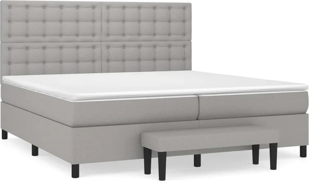 Box spring postel s matrací světle šedá 200 x 200 cm textil 3136941