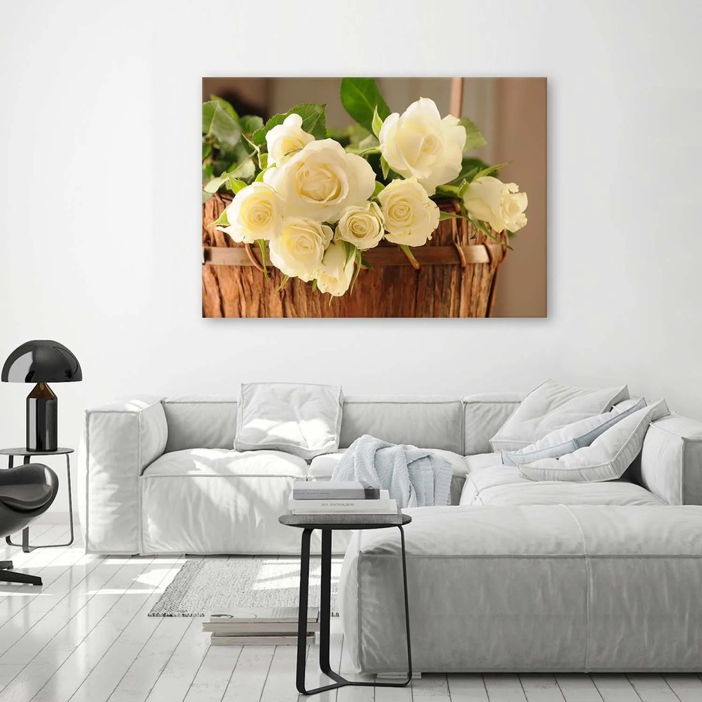 Gario Obraz na plátně Žluté a bílé růže Rozměry: 60 x 40 cm