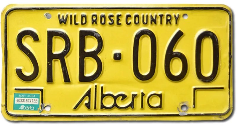 Kanadská SPZ Alberta Wild Rose SRB-060