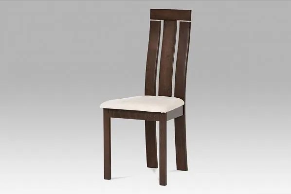 Artium  Jídelní židle masiv buk, barva ořech, potah krémový