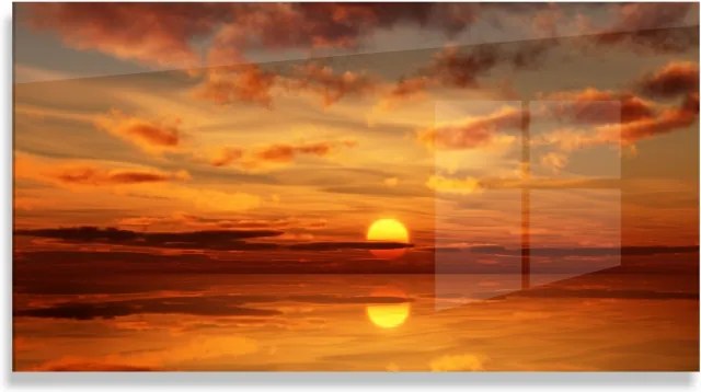 Skleněný obraz 130x70 - Západ slunce nad mořem (EXTRA - s vyvrtanými dírami) - Sablo.cz
