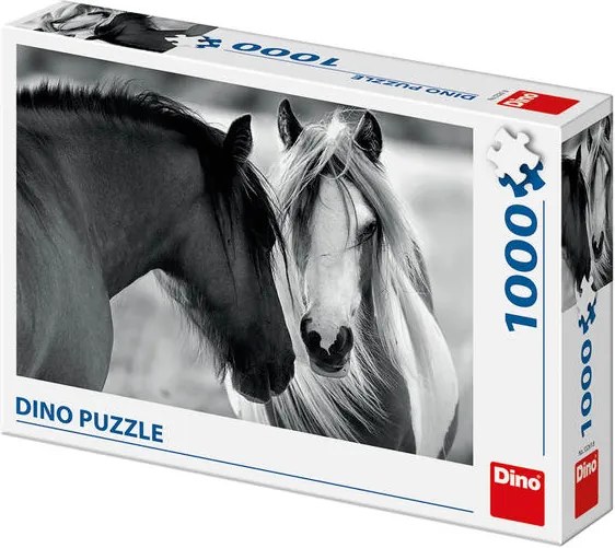 Dino Puzzle koně černobílé 66 x 47 cm 1000 dílků