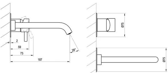 Ravak Espirit Umyvadlová podomítková baterie, bez tělesa, Graphite Brushed ES019.20GB.O1.RB07B X070315