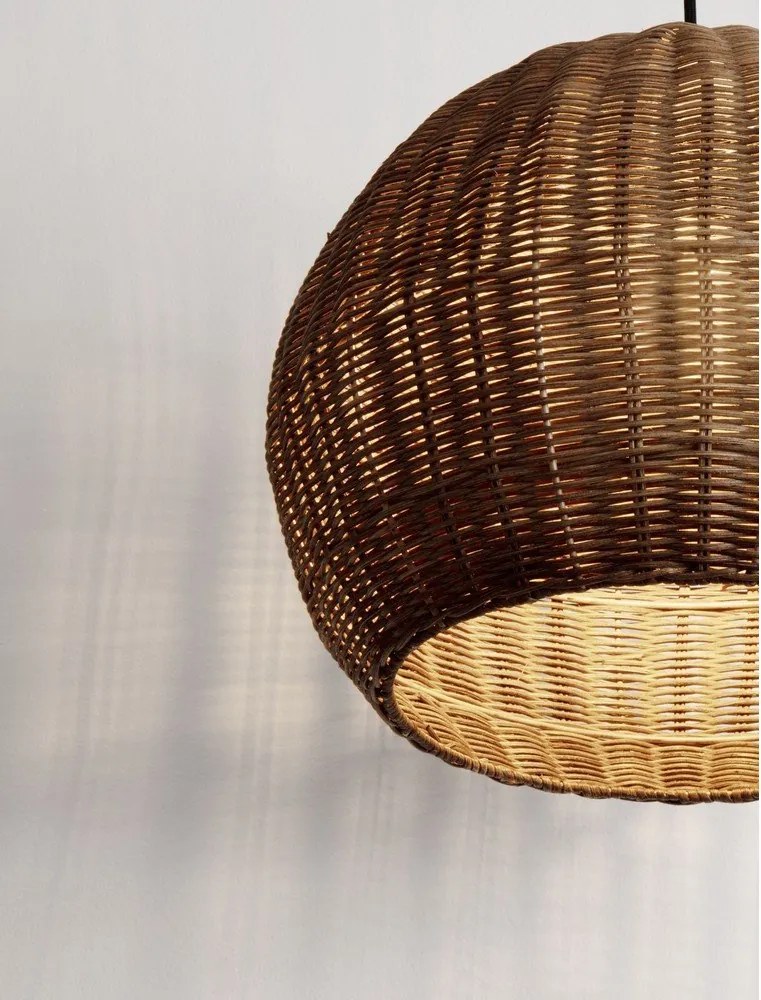 Ratanové závěsné svítidlo v přírodní barvě ø 39 cm Rielo – Nova Luce