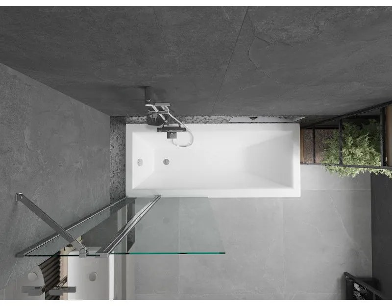 Mexen Flip, vanová zástěna 1-křídlová 80 x 150 cm, otočné křídlo, 6 mm čiré sklo, chromový profil, 894-080-101-01-00