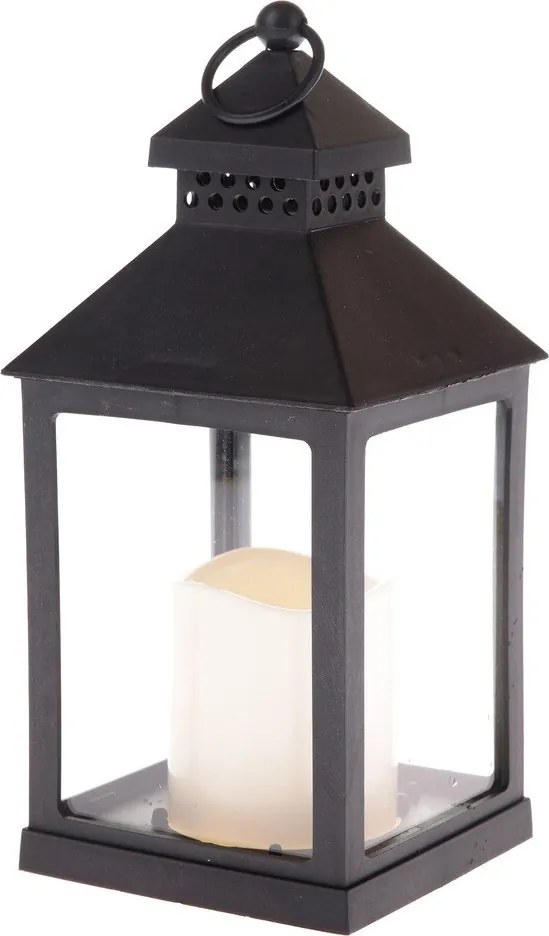 Černá LED lucerna na baterky (výška 20 cm) – Dakls