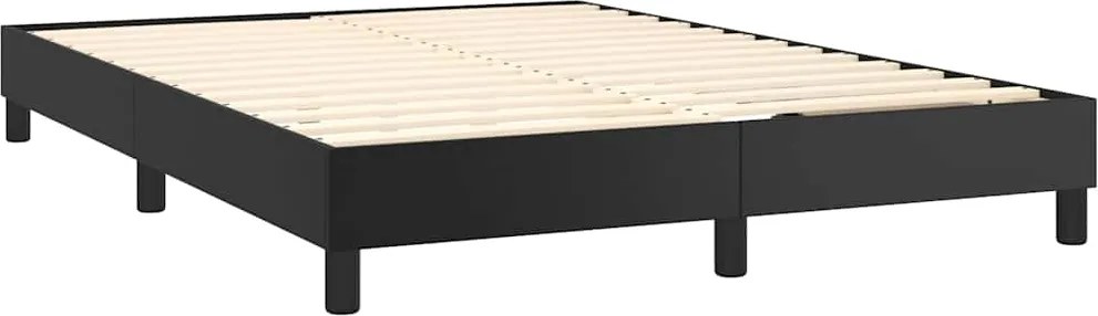 Box spring postel s matrací a LED černá 140 x 190 cm umělá kůže 3134219