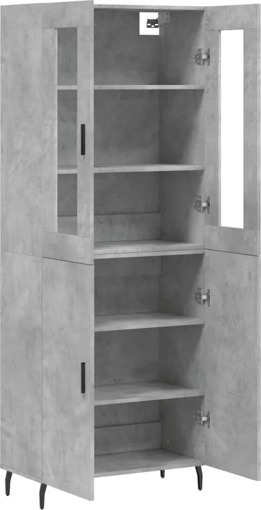 Skříň highboard betonově šedá 69,5x34x180 cm kompozitní dřevo 3198229