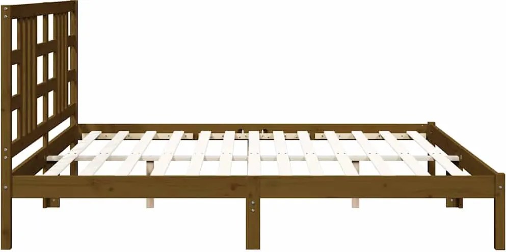 Rám postele medově hnědý masivní dřevo 200 x 200 cm 3105428