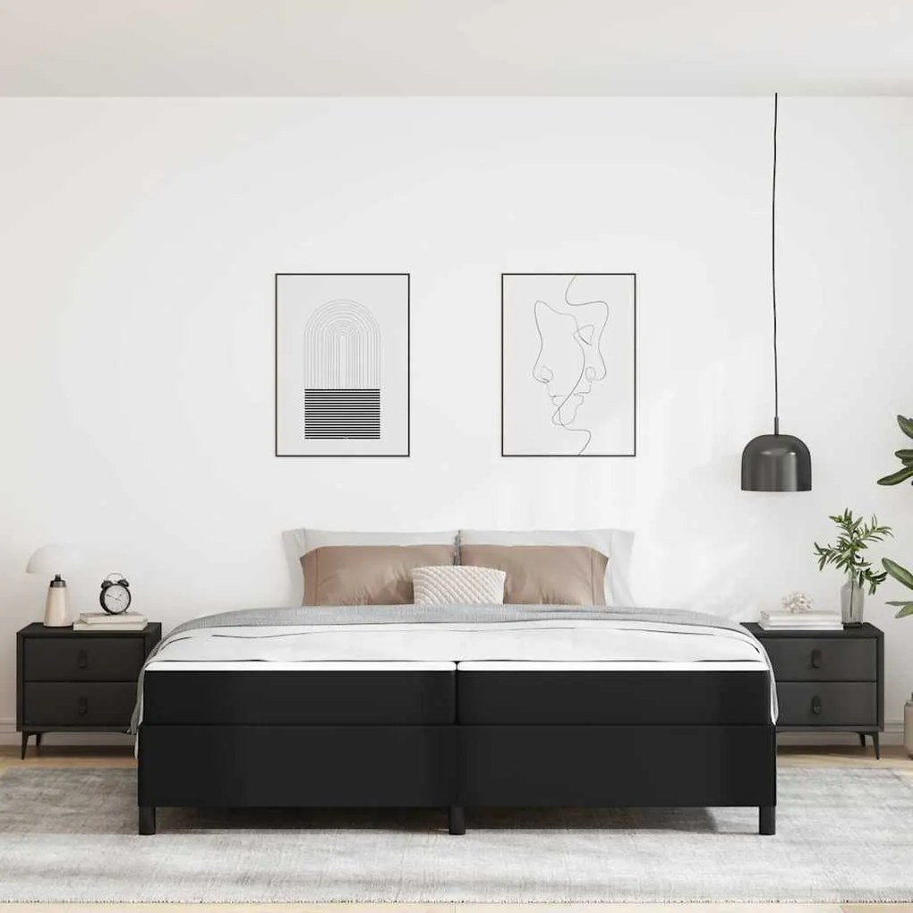 Rám postele s matrací Černá 200 x 200 cm textil 3399019