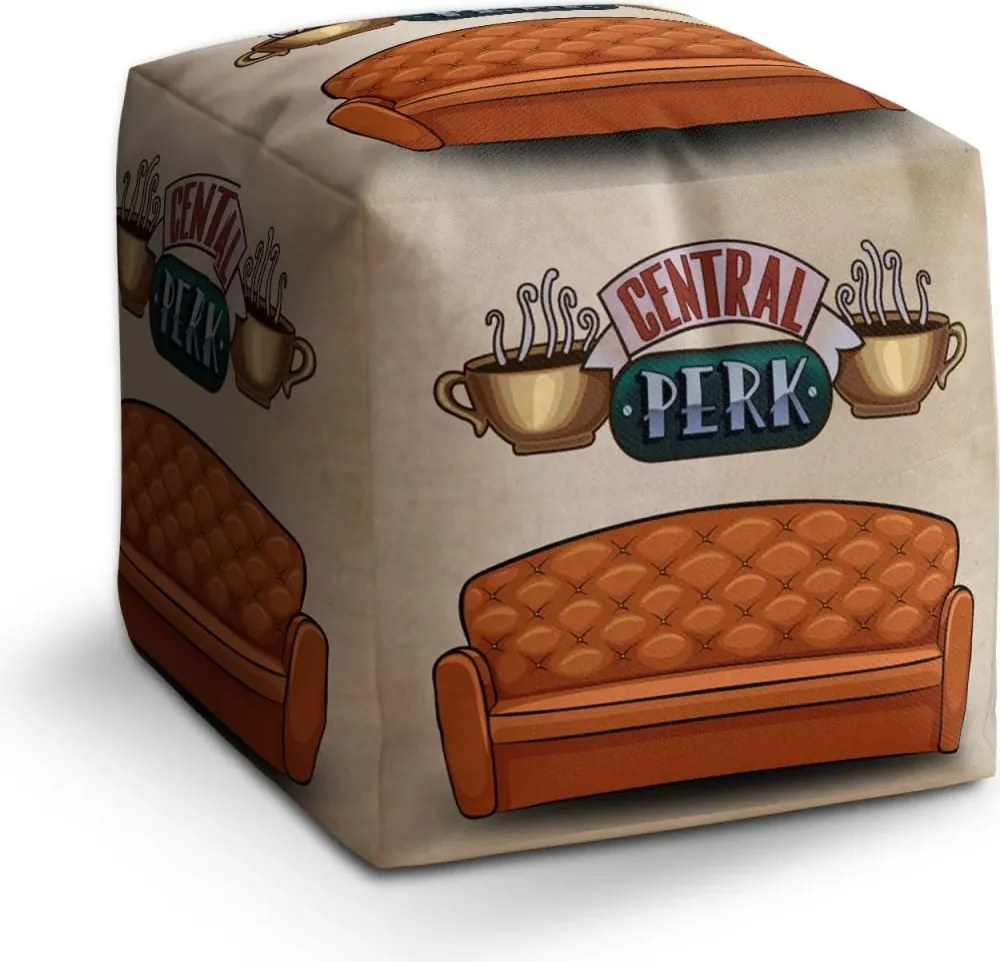 Sablio Taburet Cube Seriál přátelé CENTRAL PERK Gauč - 60x60x60 cm