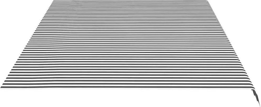 Náhradní plachta na markýzu antracitová a bílá 600 x 350 cm polyesterová 311994