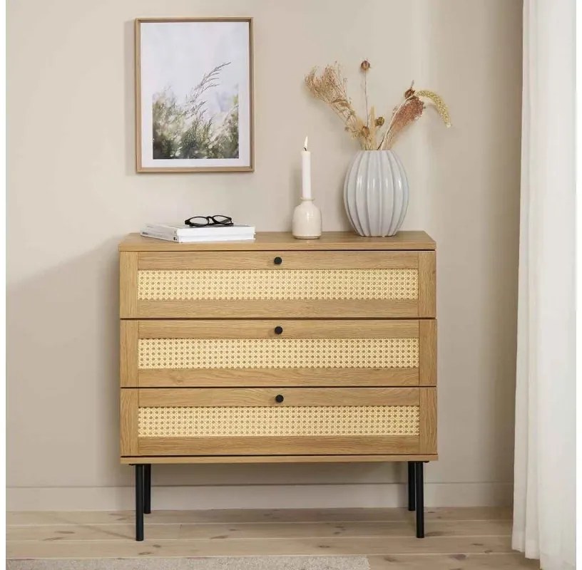 Designová komoda Lakshmana 80 cm přírodní dub