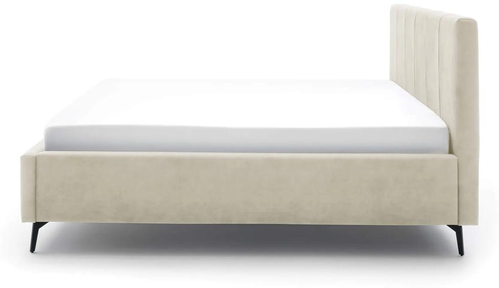 Čalouněná postel zallino s úložným prostorem 180 x 200 béžová MUZZA