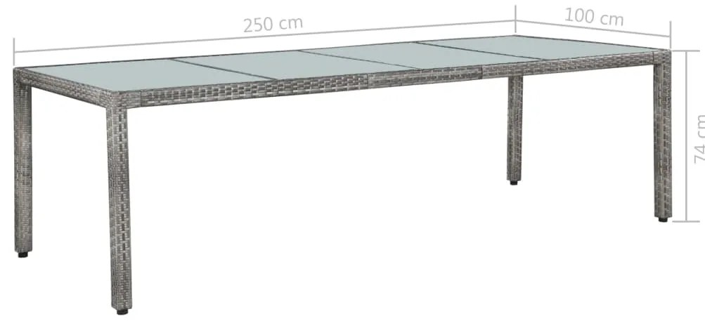 vidaXL Marketos 11dílný zahradní jídelní set s poduškami polyratan šedý