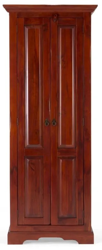 furniture-nabytek.cz - Masivní šatní skříň Catello z borovice, lakovaná, hnědá – 75×44×190 cm