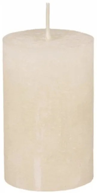 Pudrová široká svíčka Macon Rustic nude - Ø 5 *8cm / 16h