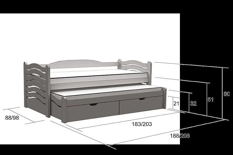 BRADOP Dětská dvojpostel IVANKA L915 ROZMĚR: 90 x 200 cm