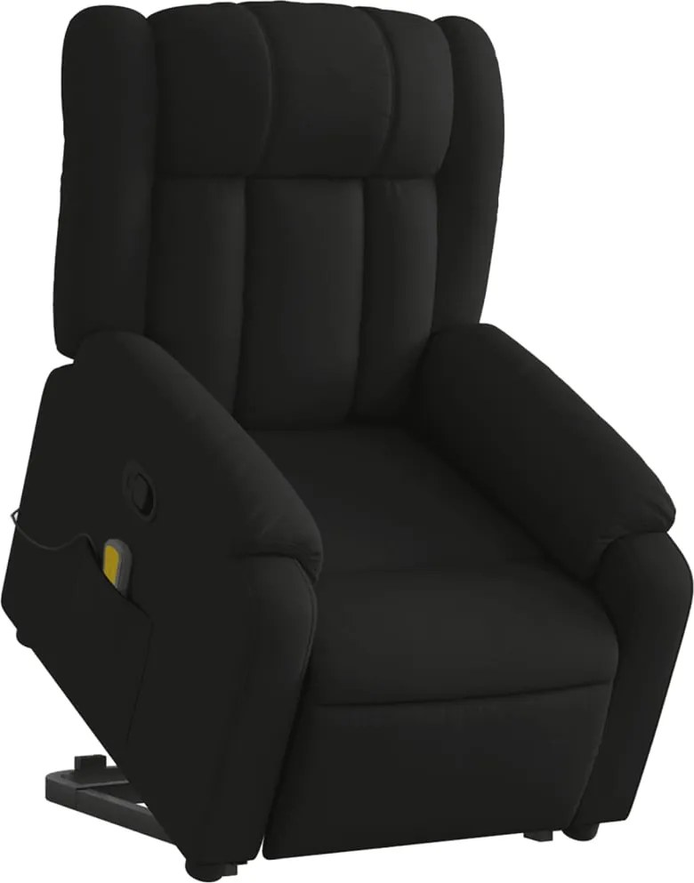 Zvedací masážní polohovací křeslo černé textil 3205330