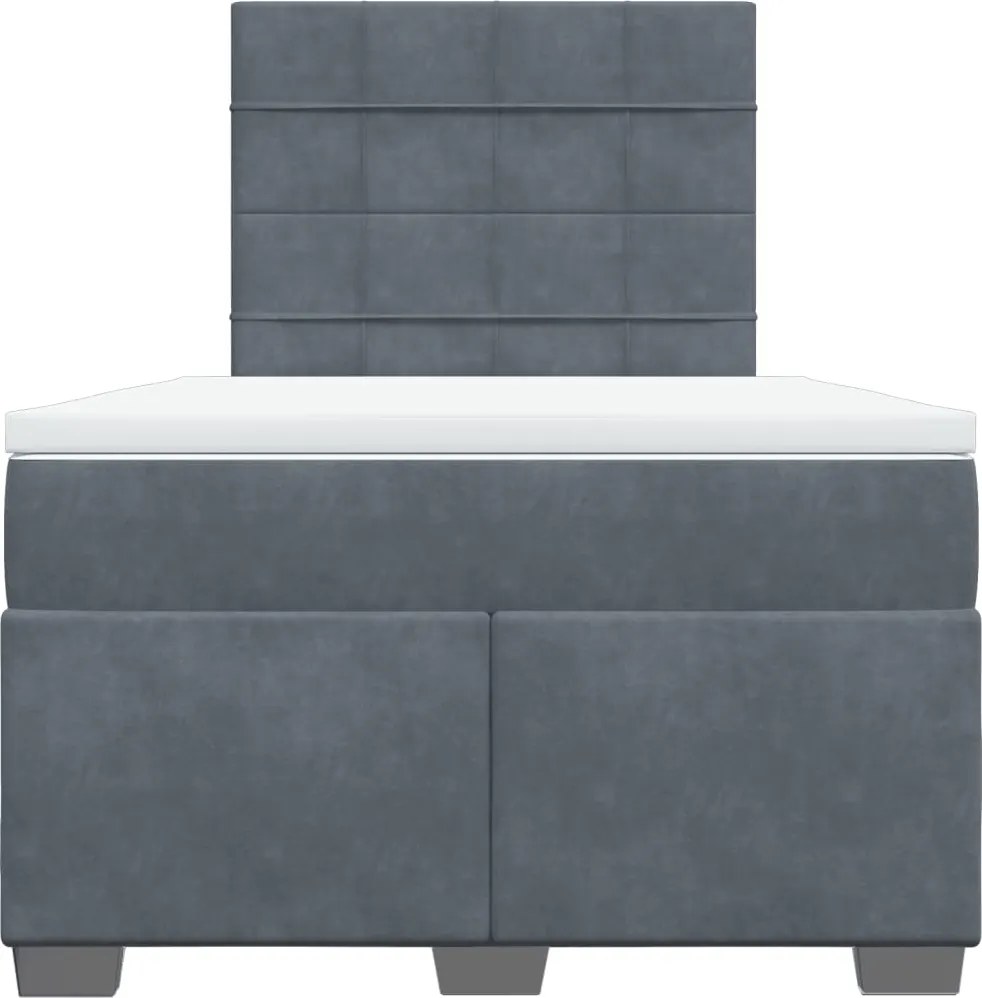 Box spring postel s matrací tmavě šedý 120x190 cm samet 3293159