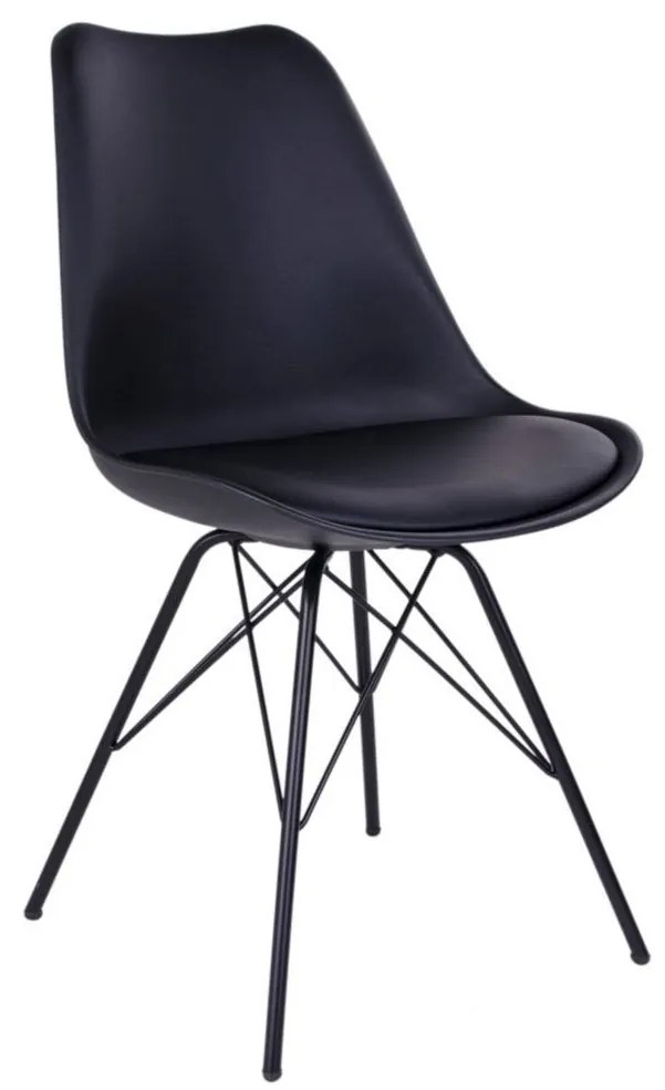 Černá Jídelní židle Oslo 55 × 48 × 86 cm HOUSE NORDIC