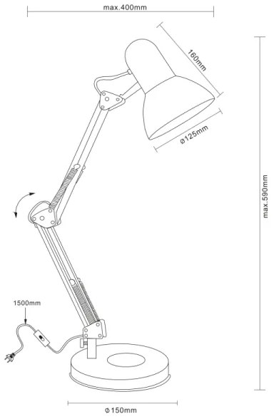 GLOBO 24881 - stolní lampa FAMOUS 1xE27/40W