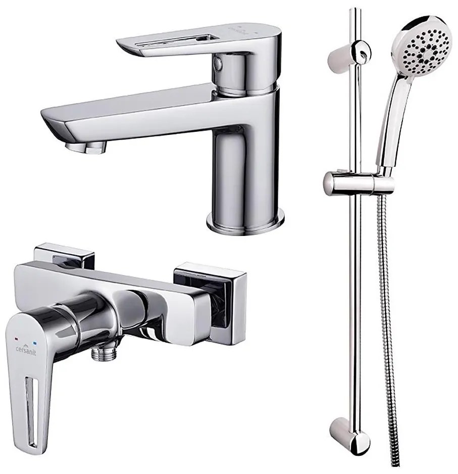 Cersanit S952-004-Sprchová sada s baterií +umyvadlová baterie MILLE lesklý chrom S952-004