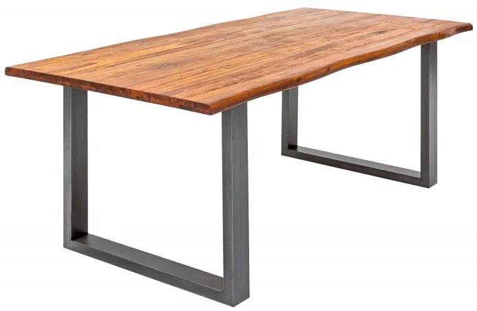 Deflee jídelní stůl GENESIS 180-CM masiv akácie JS36760masivní akáciové dřevo olejované, ocelová základna  180 cm x 75 cm x 90 cm