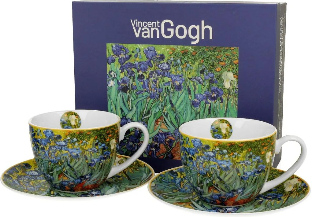Porcelánový šálek s podšálkem Van Gogh Irises 250 ml sada 2ks
