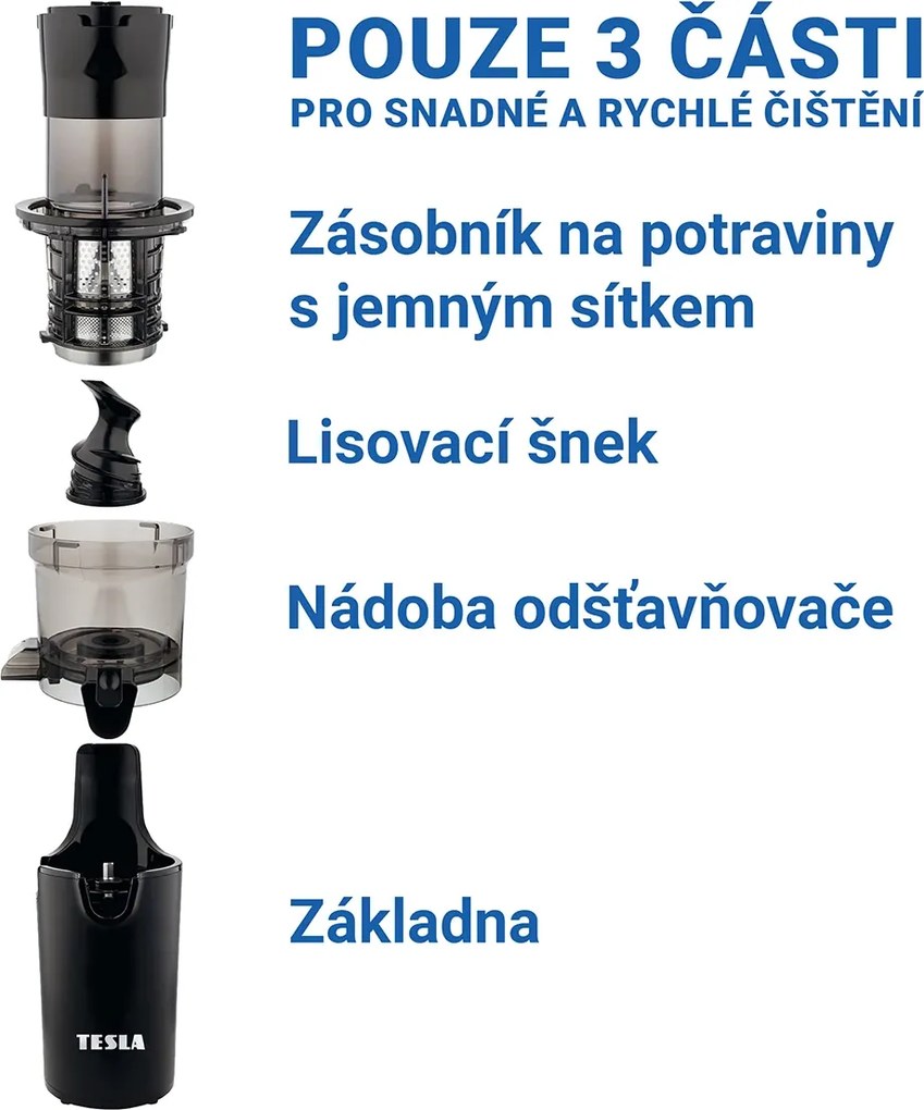 TESLA SlowJuicer SJ500 XL - nízkootáčkový šnekový odšťavňovač